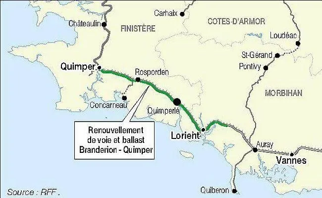 Quimper-Lorient : 60 millions pour la voie ferrée - Quimper.maville.com