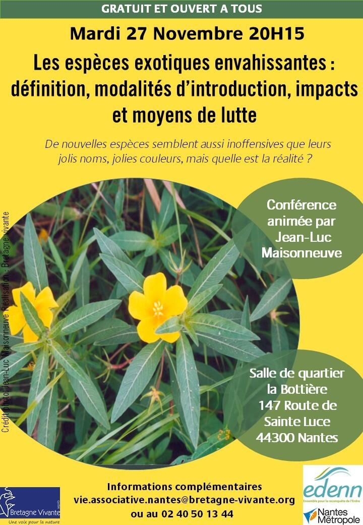 Conférence: Les espèces exotiques envahissantes : définition, modalités ... Conférence: Les espèces exotiques envahissantes : définition, modalités ...