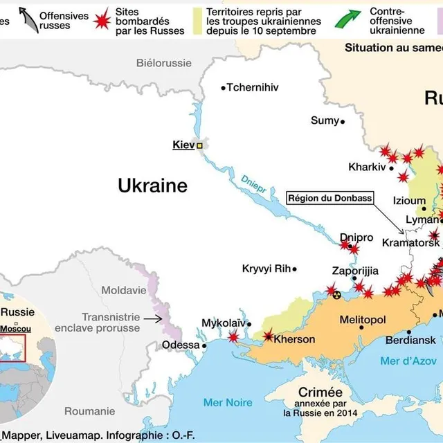 CARTE. Guerre en Ukraine : courant à Kherson, frappes russes et ...