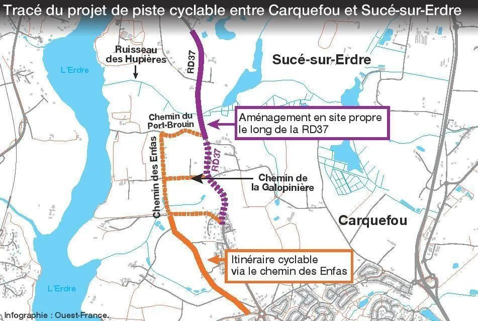 Entre Carquefou et Sucé-sur-Erdre, une voie cyclable en 2025 - Saint ...