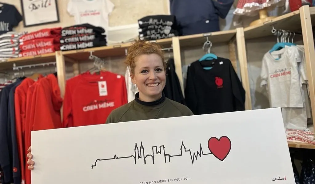 Idée cadeau pour Noël. Le cœur battant de Caen dans une toile graphique ...