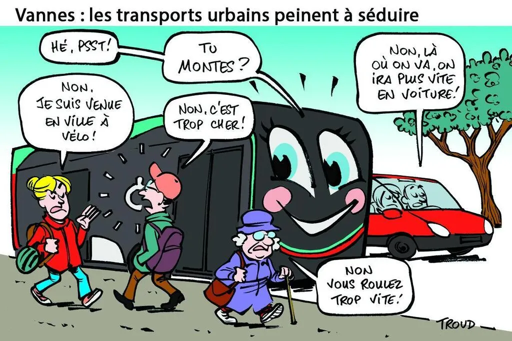 Les transports urbains peinent à séduire à Vannes : le dessin de la ...