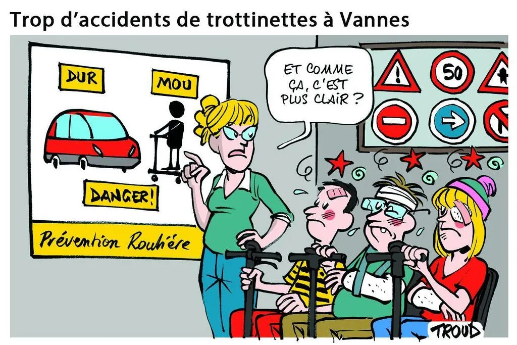 Trop d’accidents de trottinettes à Vannes : le dessin de la semaine de ...