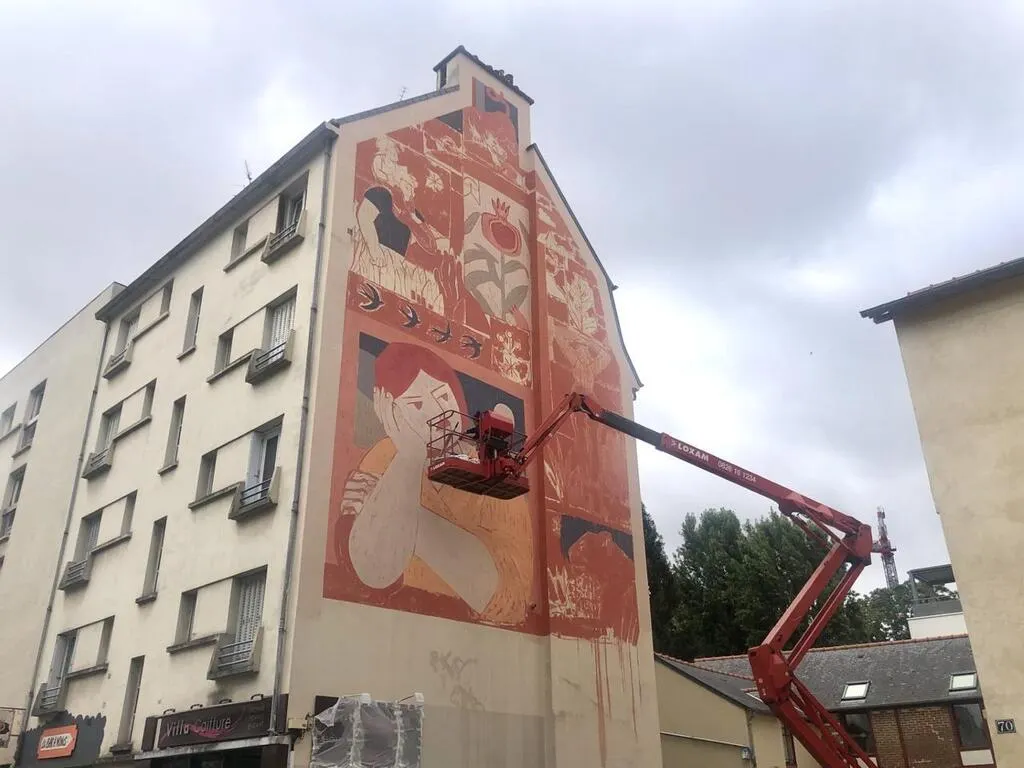 Rennes. Une nouvelle fresque géante de street art rue Saint-Hélier - Rennes.maville.com
