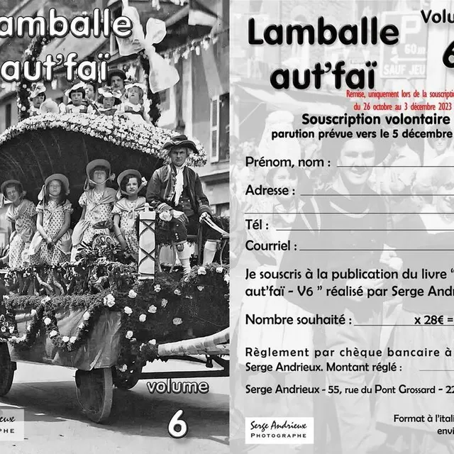 La souscription du 6e tome du livre Lamballe Aut’faï est lancée ...