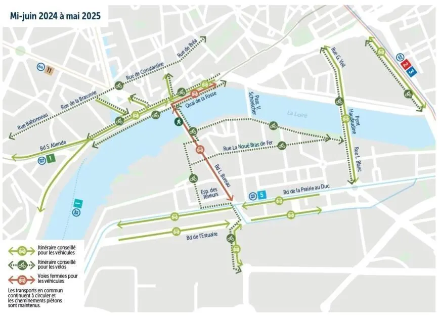 CARTE. Pont Anne-de-Bretagne à Nantes : quelles alternatives après les ...
