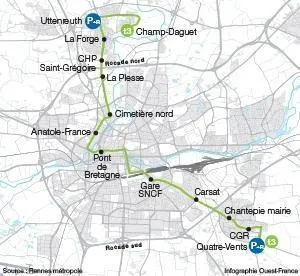 À Rennes, la ligne T3 du Trambus livrée fin 2030 - Rennes.maville.com