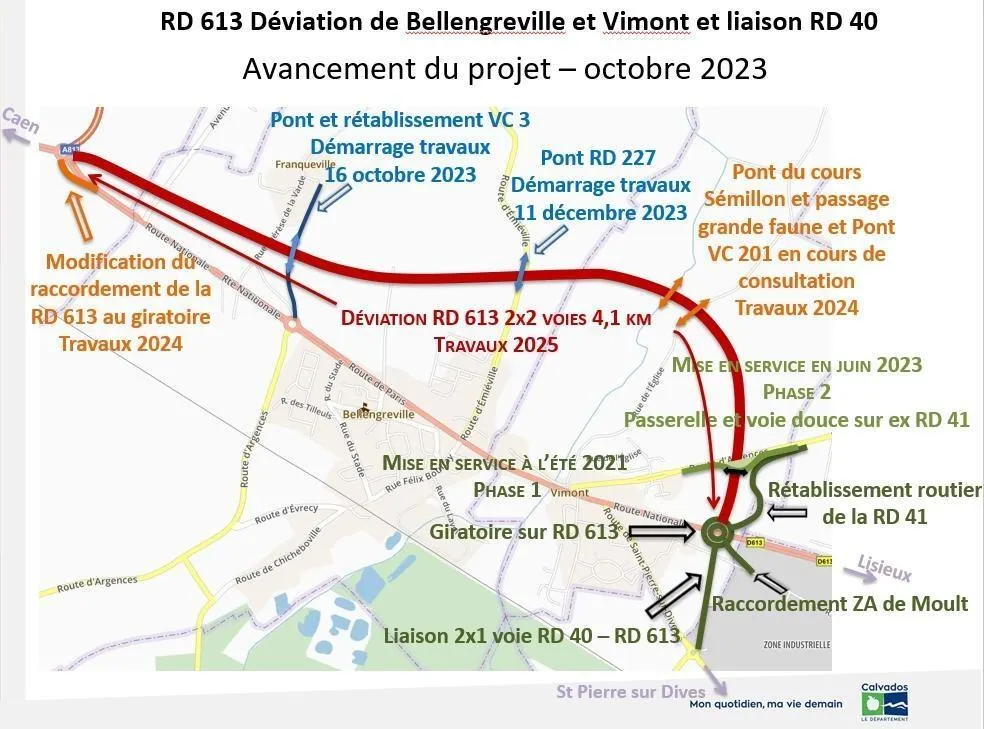 Chantier de la déviation de Bellengreville et Vimont : le trafic sera dévié jusqu’à fin 2024 ...