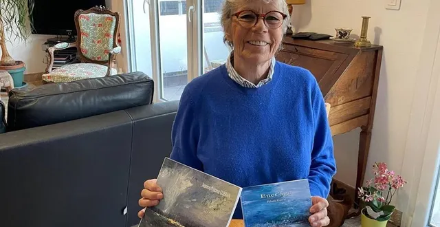 Originaire de Groix, Jeanine, à la fois peintre et poétesse, à Lomener ...