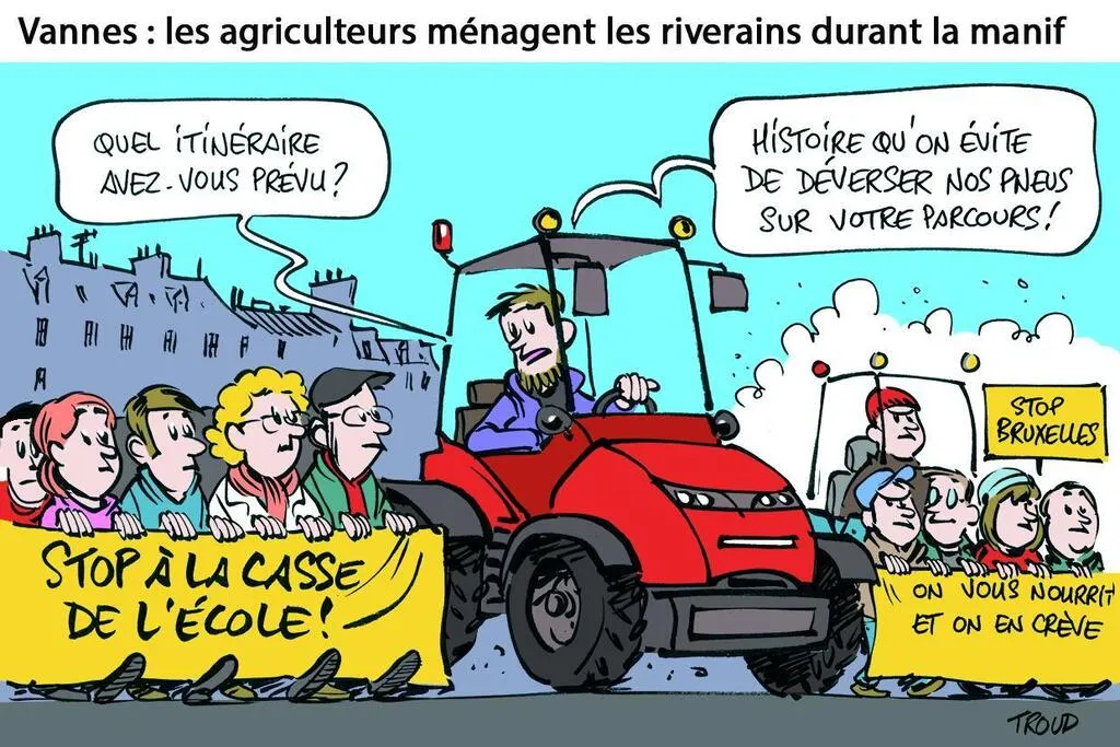 Vannes. Une semaine marquée par les manifestations : le dessin de Troud ...