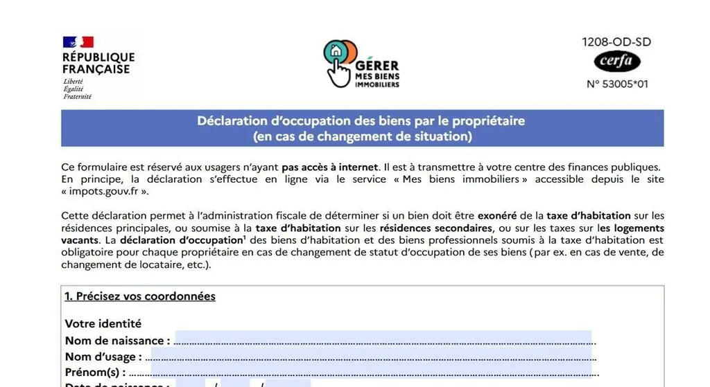Déclaration des biens immobiliers : voici le formulaire papier pour ...