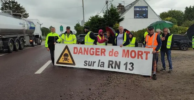 Dans la Manche, les riverains de la RN13 manifestent leur colère sur la ...