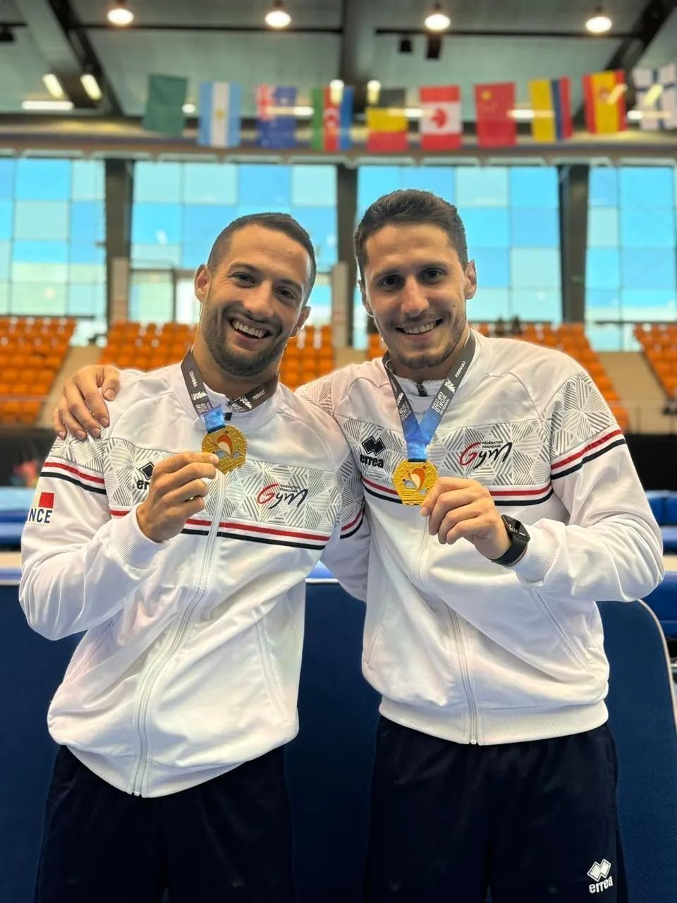 Trampoline. Coupe du monde (Coimbra) : Julian Chartier et Allan Morante ...