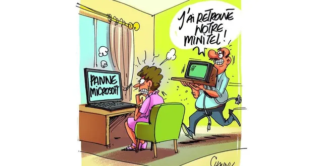 Le dessin de Chaunu : la panne informatique mondiale de Microsoft ...