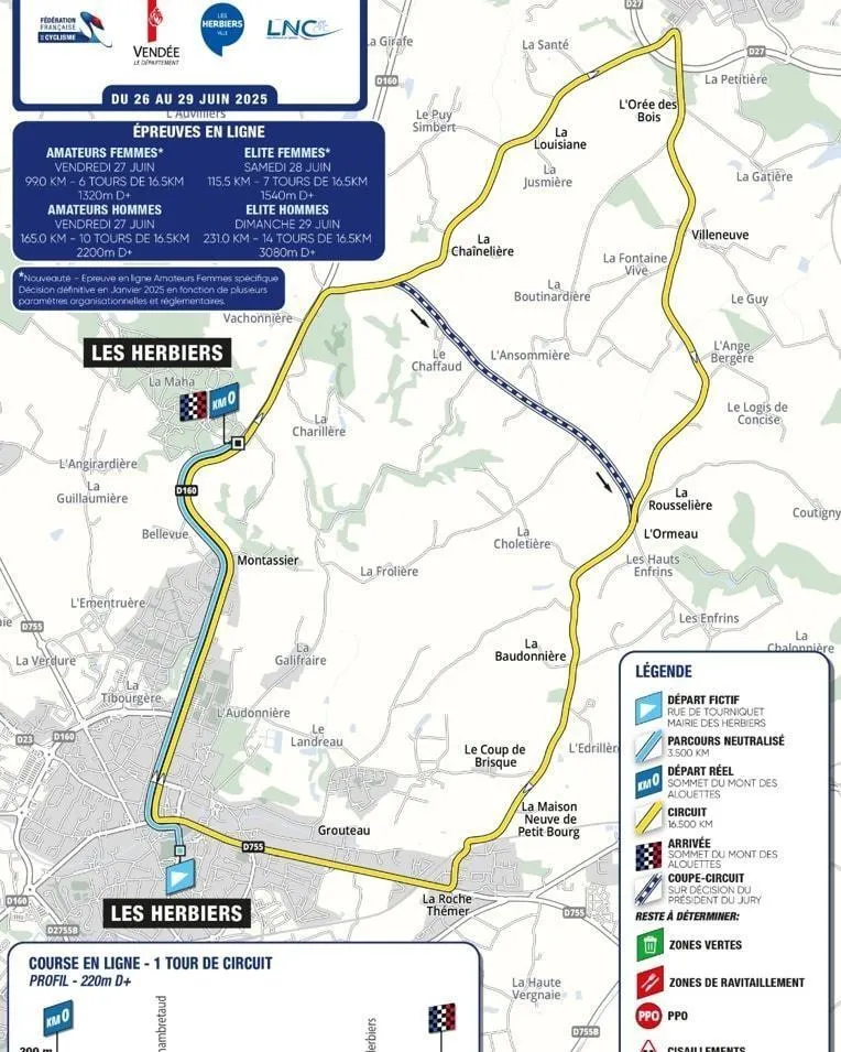Cyclisme. Championnats de France 2025 aux Herbiers avec le Mont des ... Cyclisme. Championnats de France 2025 aux Herbiers avec le Mont des ...