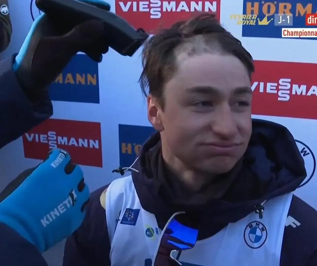 VIDÉO. Champion du monde de biathlon, Éric Perrot se fait raser la tête ...