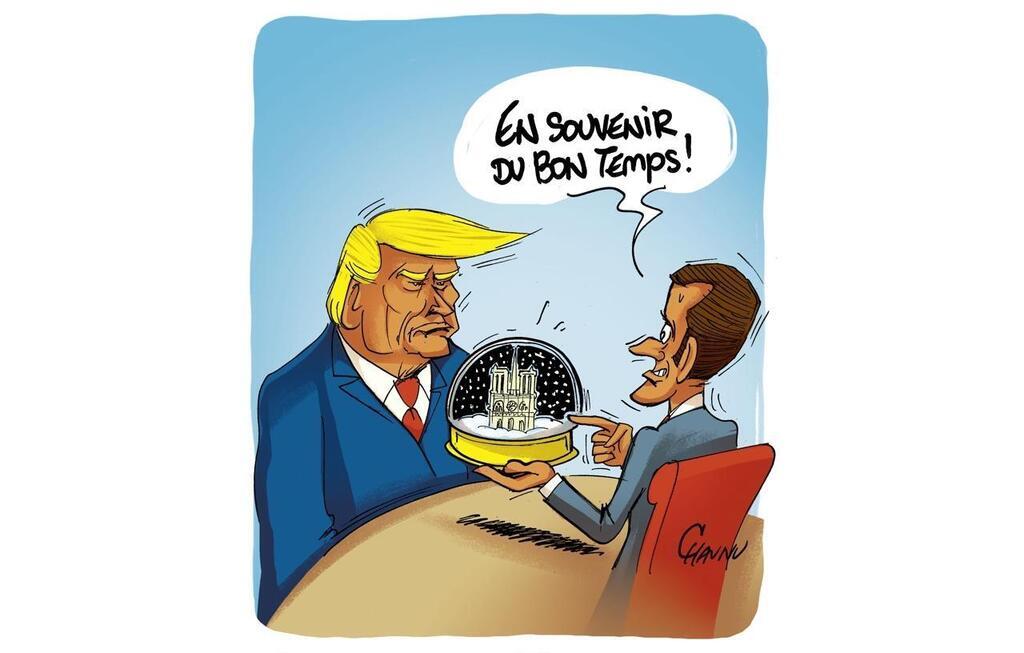 Le dessin de Chaunu : Emmanuel Macron reçu par Donald Trump sur fond de ... Le dessin de Chaunu : Emmanuel Macron reçu par Donald Trump sur fond de ...