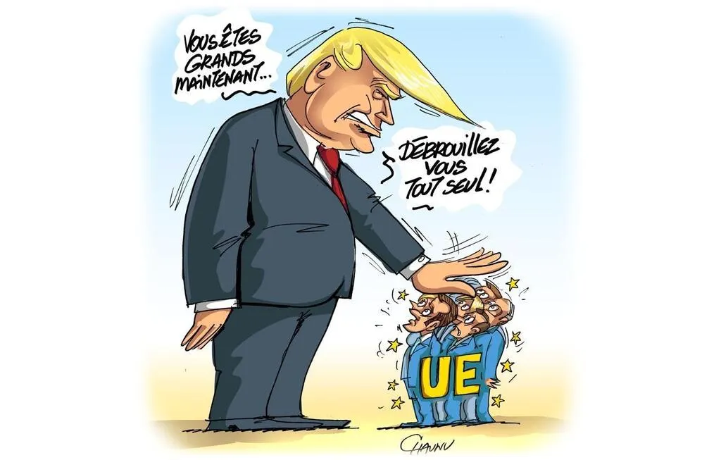 Le dessin de Chaunu : Donald Trump face à l’Union européenne - Vitré.maville.com
