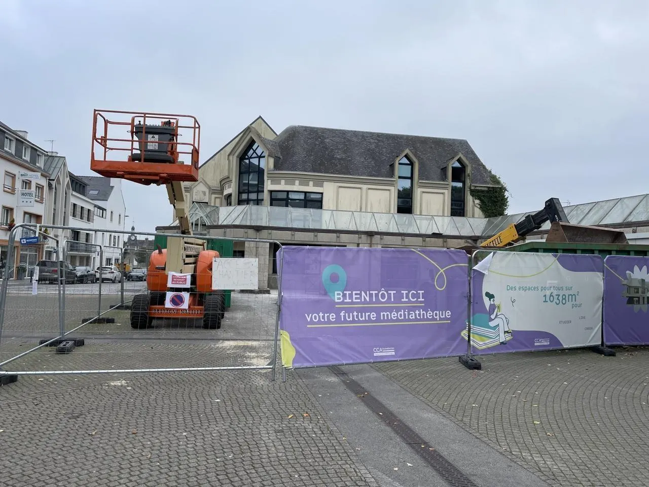 Chantier de la future médiathèque à Concarneau : le stationnement toujours restreint - Brest ...