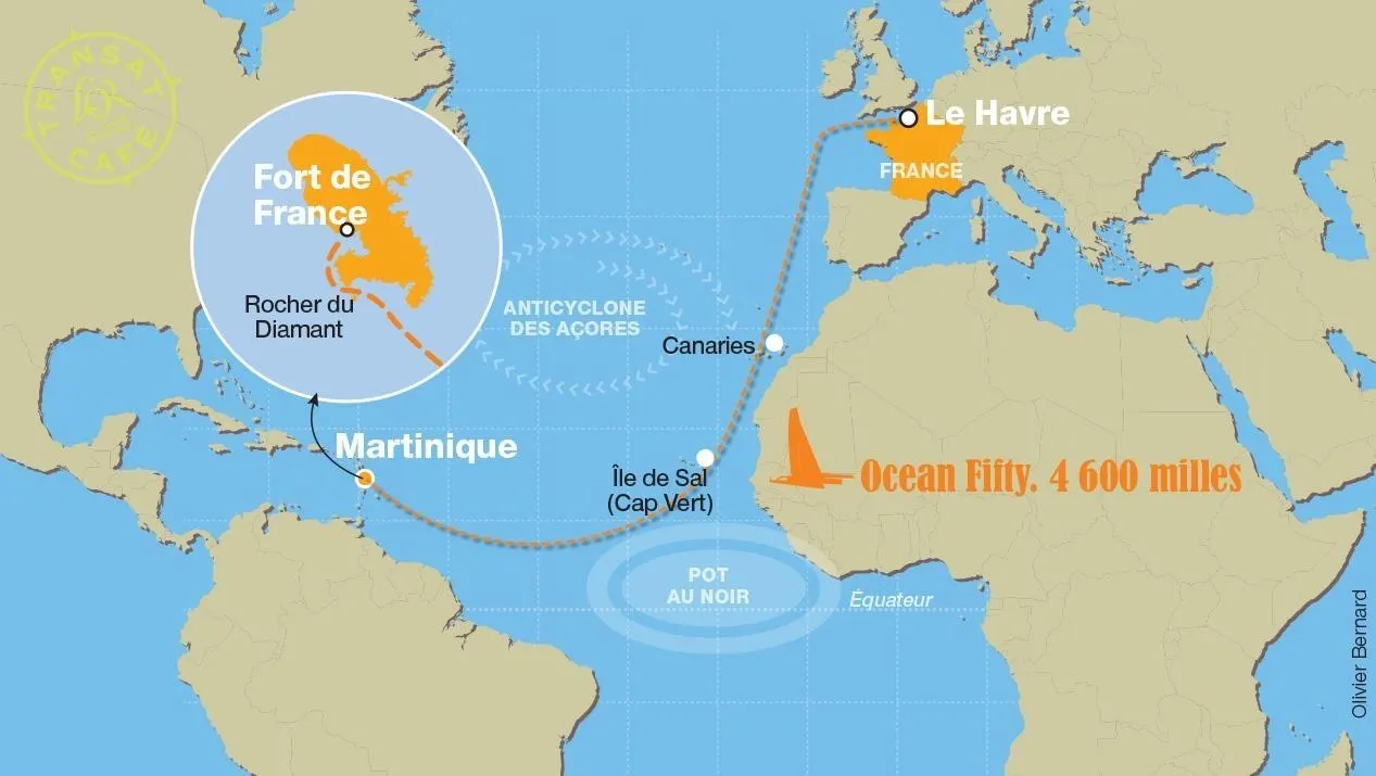 Transat Café L’Or. Le parcours des Ocean Fifty : au Cap Vert d’abord ...