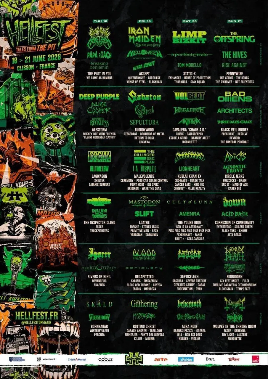 Hellfest 2026 : Bring Me The Horizon, Iron Maiden, Limp Bizkit, The Offspring… Du lourd sans ...
